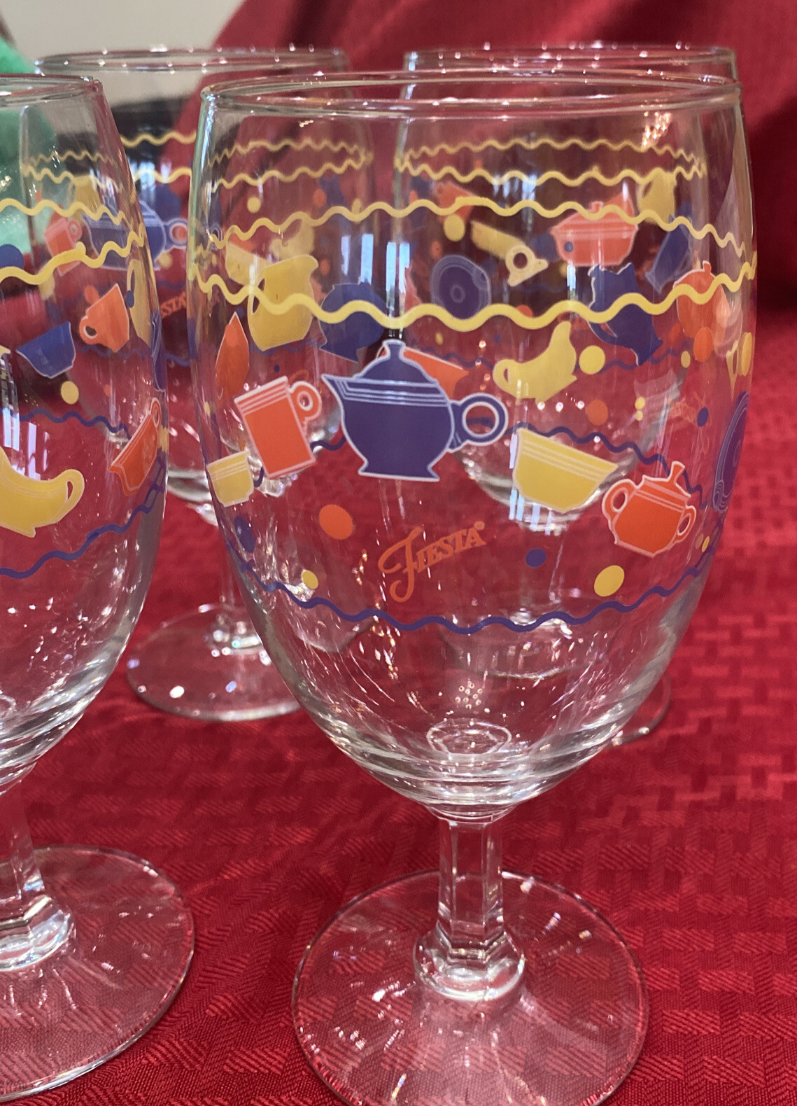 Fiestaware, 4 Rare Vintage Stem Drink Glass, Goblets. Multicolor ...