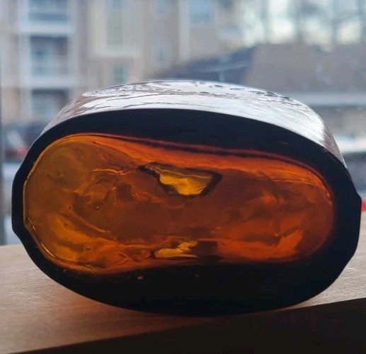 Jas Tharp Amber Whiskey Flask Wines & Liquors Washington DC Half Pint ...