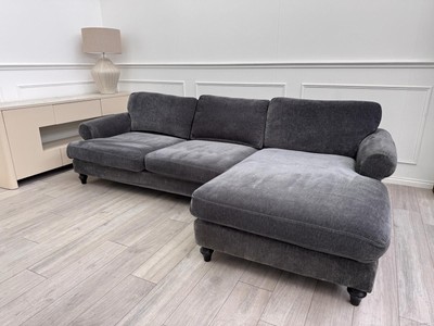 DFS Sydney RHF Corner Sofa Chaise End Charcoal Grey Chenille | eBay UK