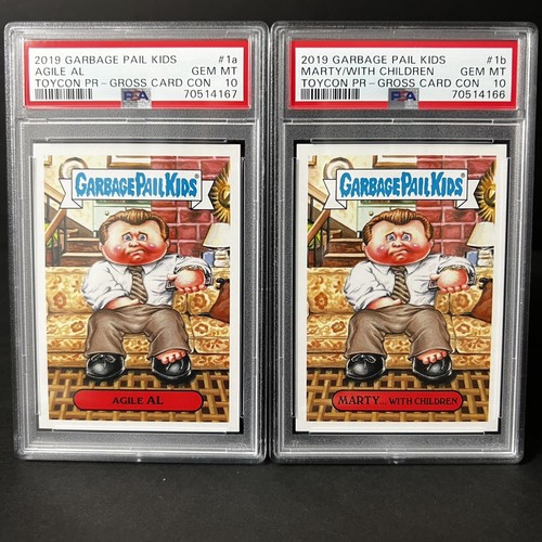 2019 GARBAGE PAIL KIDS GROSS CARD CON MARRIED W CHILDREN SET A/B PSA 10 ...