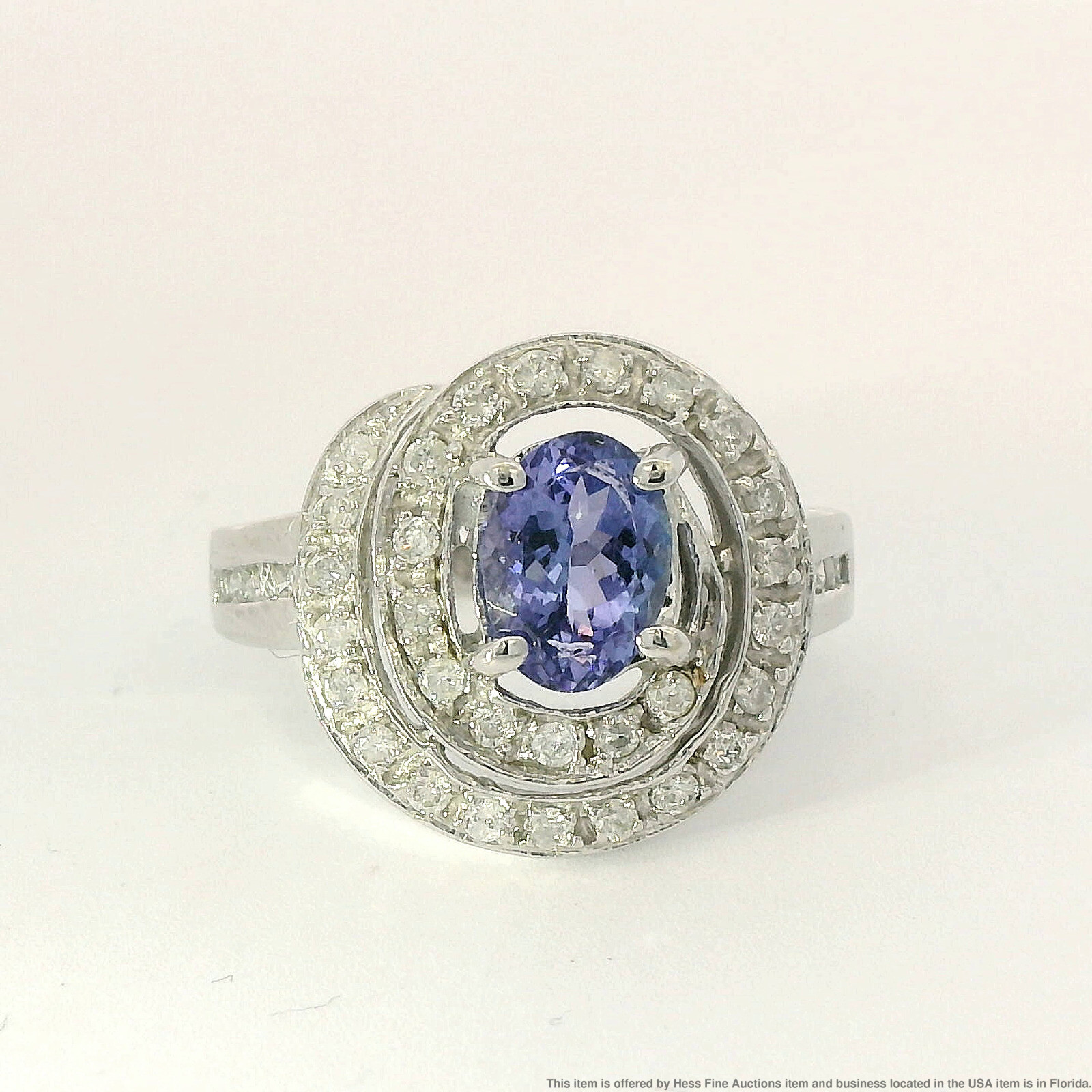 Chuck Clemency Signed 14K White Gold Tanzanite Diamond Fashion Ring ...