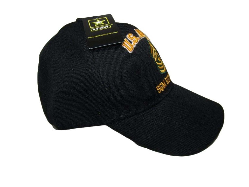 New Black US Army SGM Sergeant Major Retired Hat Ball Cap Veteran E-9 ...