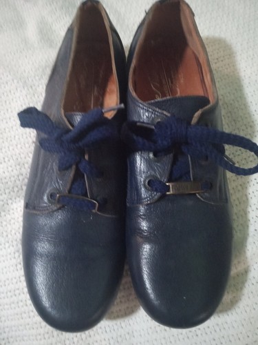 FAMOLARE Vtg Shoes 1980s Sq Blue Womens Wavy Soles Sz 8 Narrow To Med ...