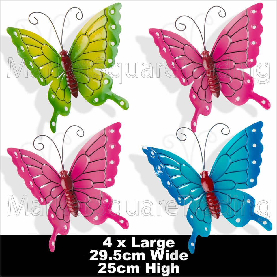 Butterflies Large Xlarge Paint Coloured Metal Butterfly Wall Art ...