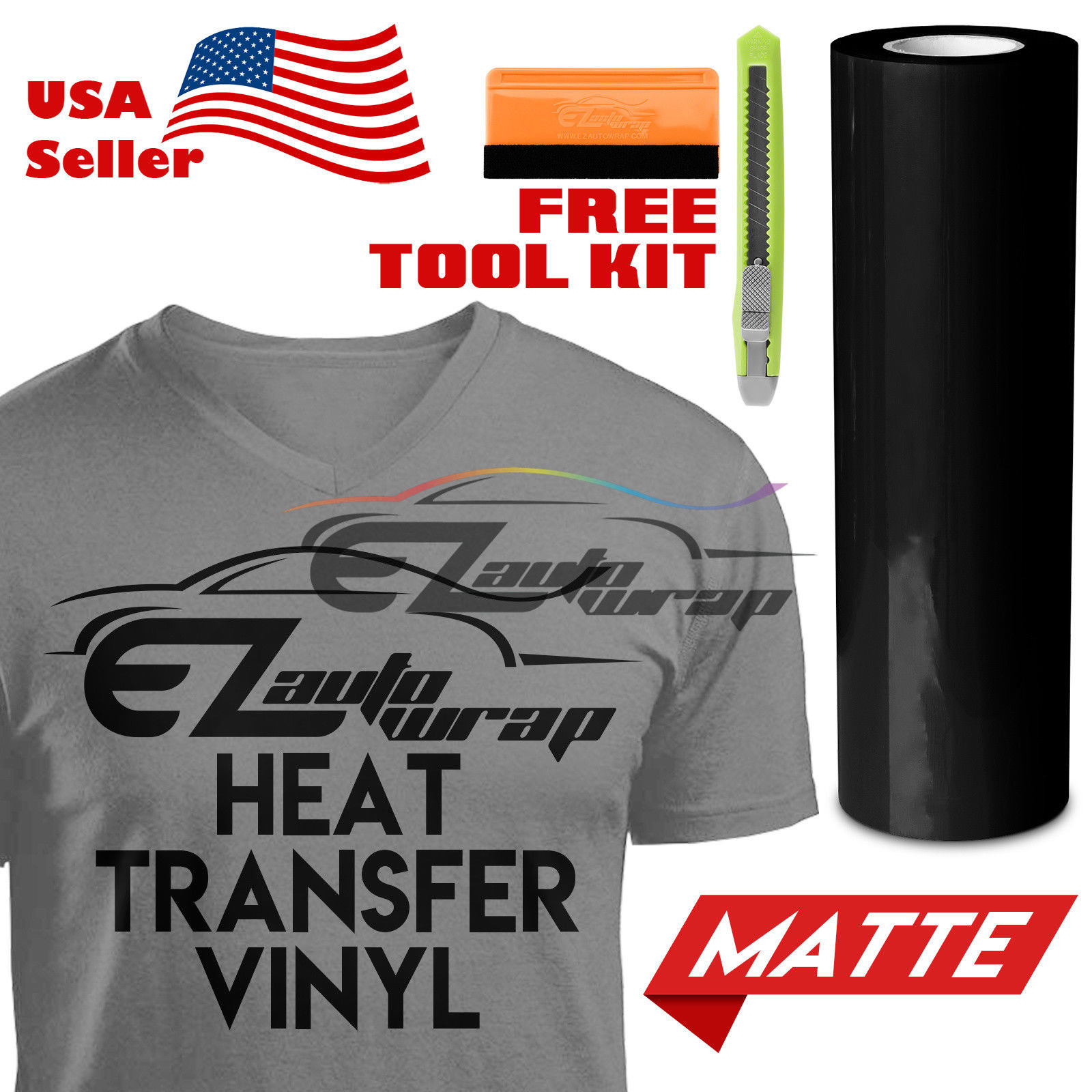 Matte Heat Transfer Vinyl HTV Sheets T-Shirt 20" Wide Roll Iron On ...