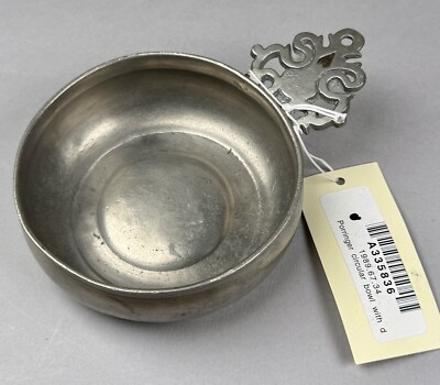 Antique Early American Pewter Porringer Bowl Samuel Danforth 18th C. Ex ...