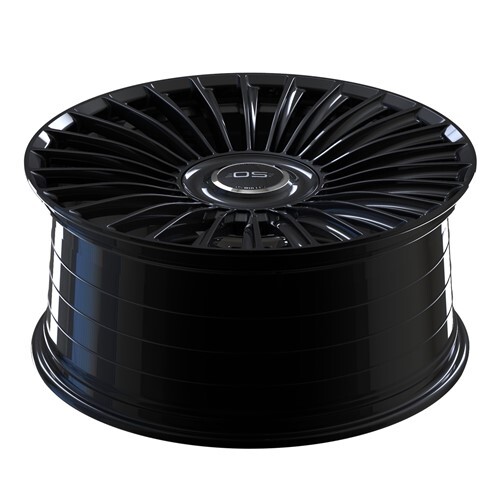 SET OF (4) OS WHEELS FF02 Flow Forged 24x10 5x127/5x130 +30 Gloss Black ...