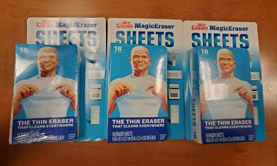 3 Packs of 16: Mr. Clean Magic Eraser Thin Dry Disposable Sheets E3B ...