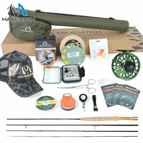 Maxcatch 2/3wt Fly Rod and Reel Outfit/Combo Complete Full Kit For ...