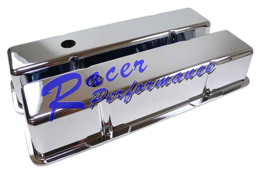 Chrome cast Aluminum Small Block Chevy Valve Cover 305350327400 Smooth ...