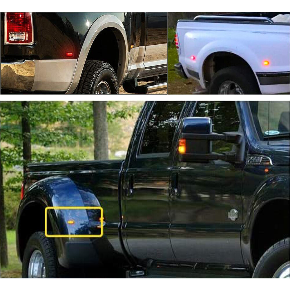 4pcs For 1999-10 Ford F350 3 LED Dually Bed Front/Rear Side Fender ...