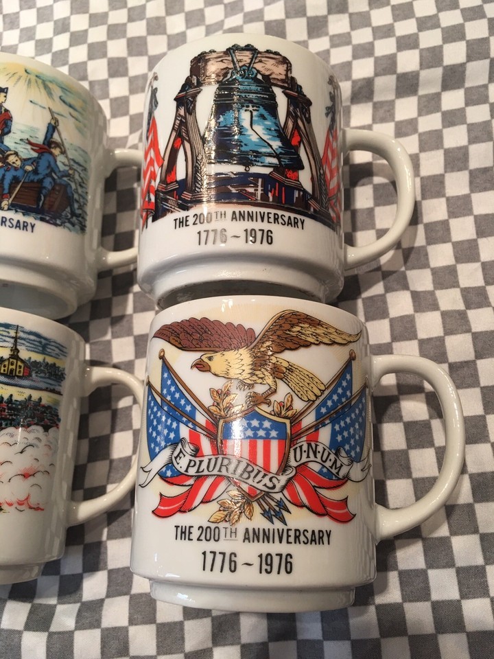 5 Pc SET 200 th Anniversary 1776-1976 Liberty Cups Mugs very good ...