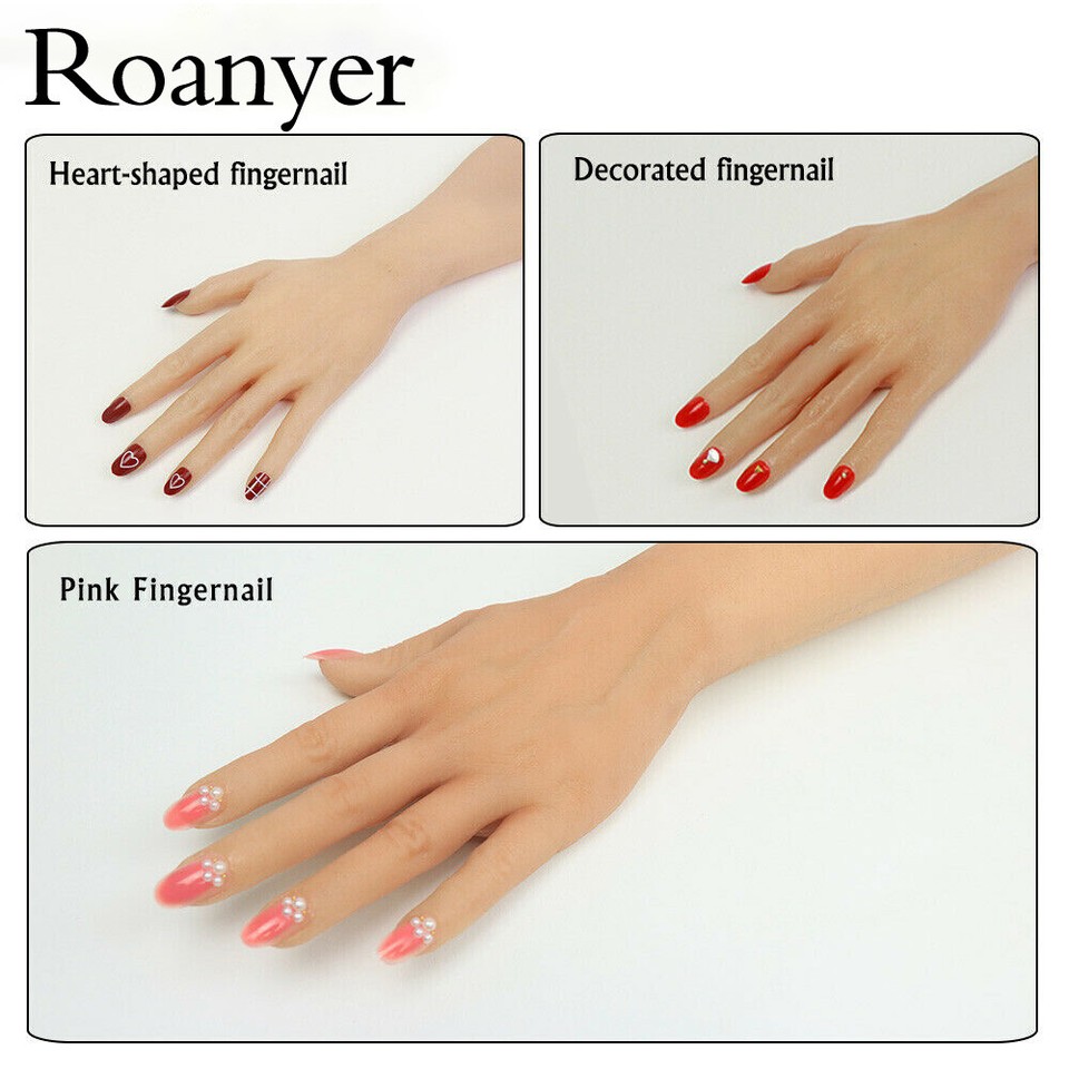 Roanyer Female Gloves Silicone Realistic Hand Fake Finger With Nails ...