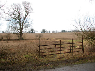 Photo 6x4 Gate without fence Little Hautbois View west across fields ...