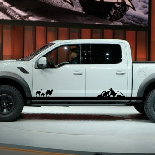 Car Decals Sport Stripes Mountain 102'' Vinyl Lower door panel Stickers ...