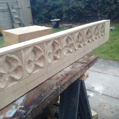Gothic oak tracery, oak bargeboard, oak tracery traditionally hand ...