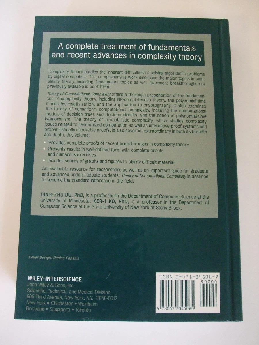 Computational Complexity Book