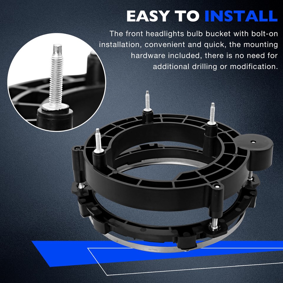 Front Left & Right Side Headlight Bulb Brackets Buckets For 97-06 Jeep ...