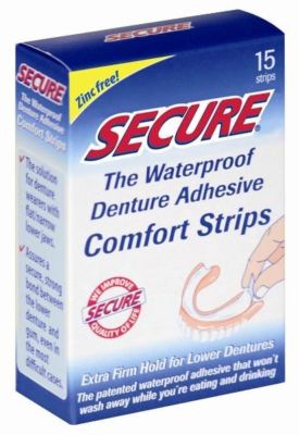 SECURE Denture Adhesive Comfort Strips - 15 Strips | eBay