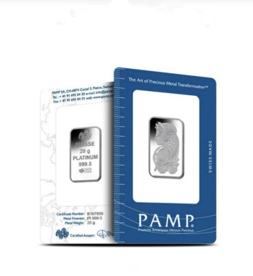 PAMP Suisse Lady Fortuna 20 Gram Platinum Bar 999.5 Fine Sealed in ...