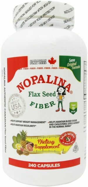 Nopalina Flax Seed & Fiber Plus Vitamin Supplement - 240 Capsules for ...