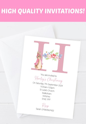Personalised Girls Christening/Baptism/Naming/ Invites Invitations ...