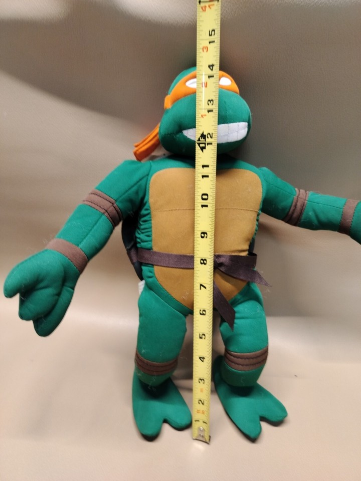 TMNT Michelangelo Large 15'' Ninja Turtles Toy Plush Doll Yell+Fight ...