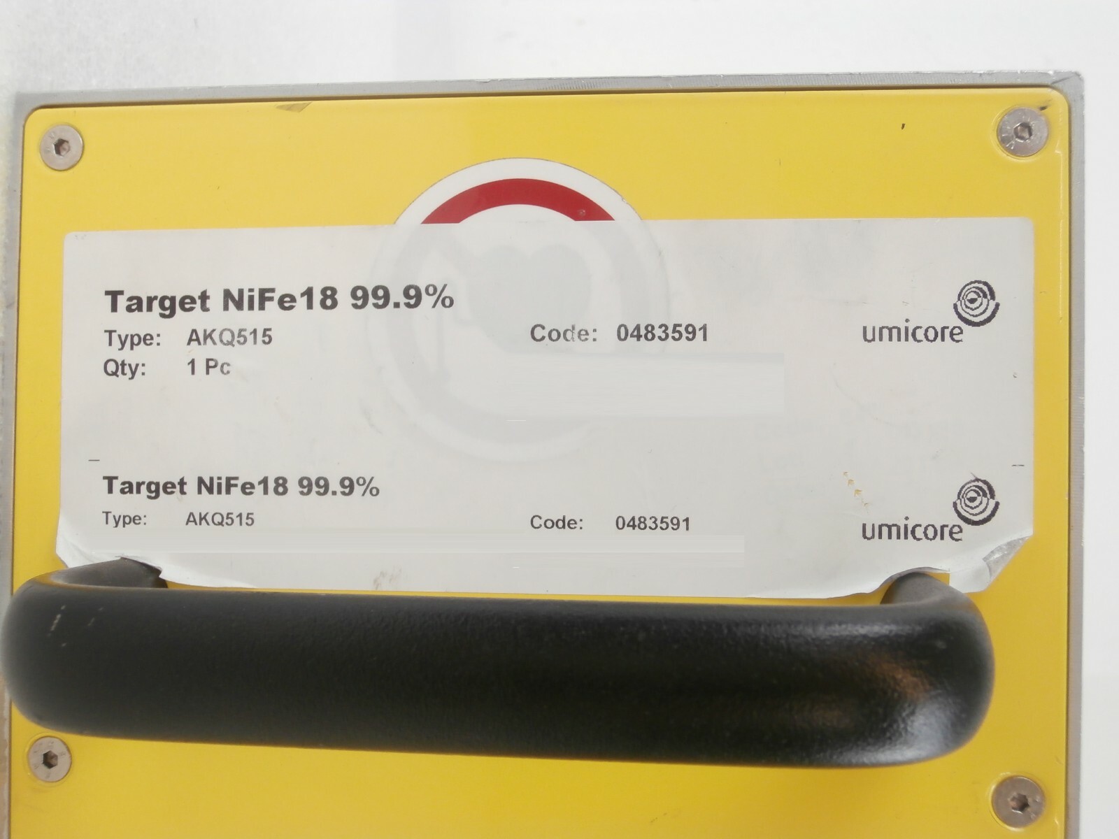 Umicore 0483591 NiFe18 99.9% Sputtering Target AKQ515 Balzers BK205602 ...
