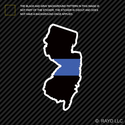 New Jersey State Shaped The Thin Blue Line Sticker Self Adhesive police ...