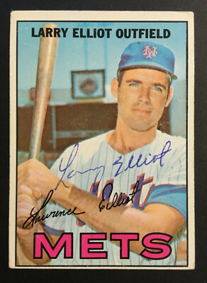 Larry Elliot Mets signed 1967 Topps baseball card #23 Auto Autograph 1 ...