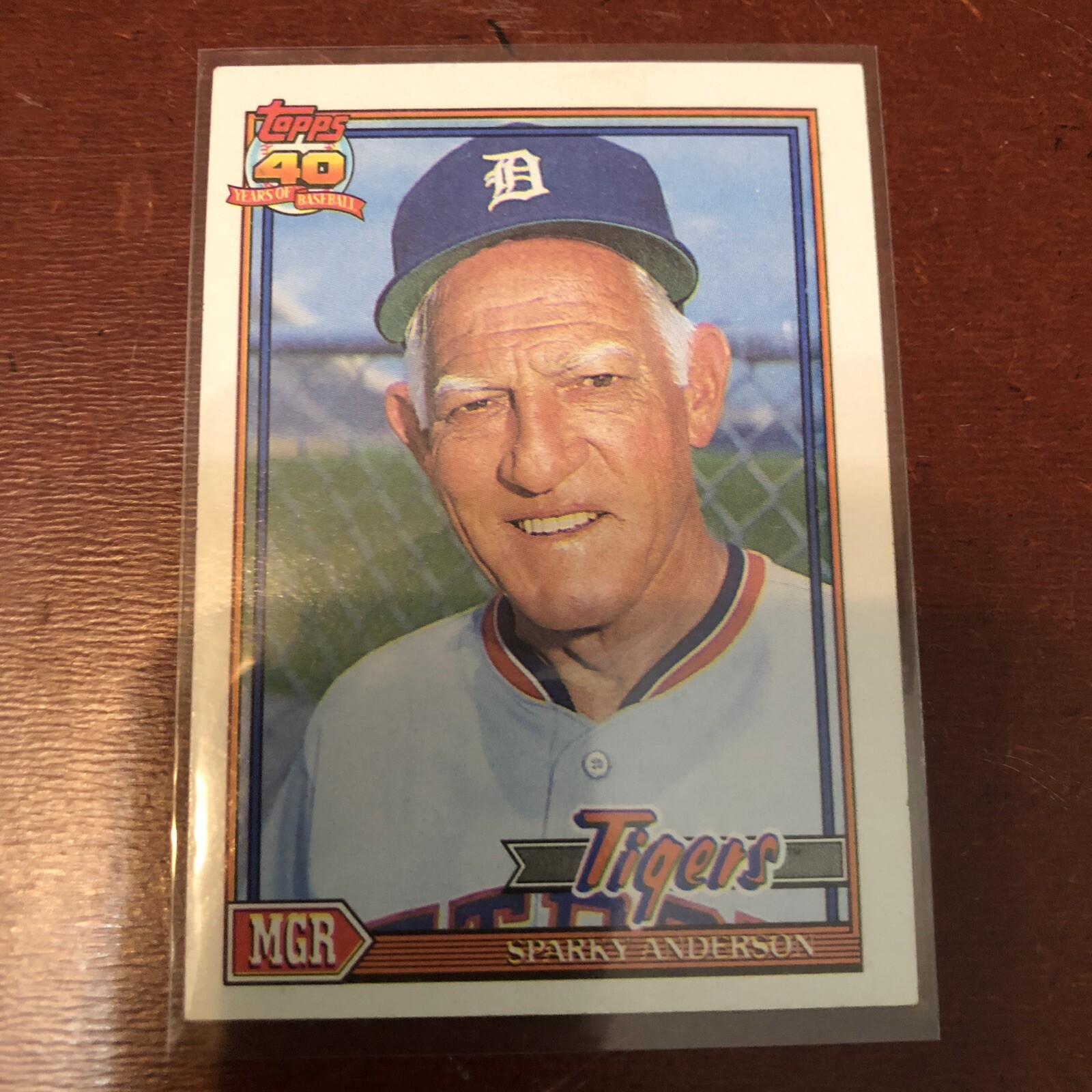 1991 topps 40 years of baseball Sparky Anderson Manager #519 Detroit ...