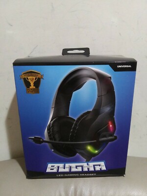 Bugha LED Gaming Headset PC Player Year Kyle Boom Mic Connector Aux-in ...