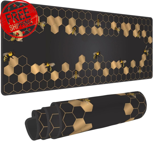 Honeycomb Bee Gaming Mouse Pad Extended Large Mouse Mat 31.5 X 11.8 ...