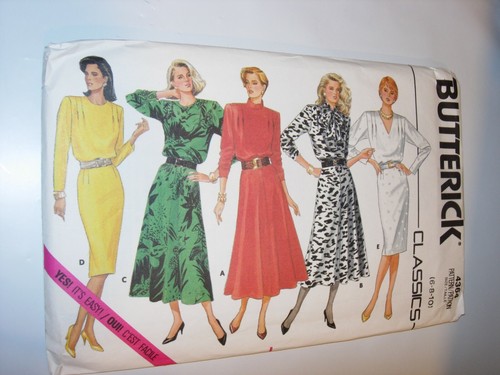 WOMENS UNCUT BUTTERICK 4364 Sewing Pattern DRESS FLARE CAREER CASUAL ...