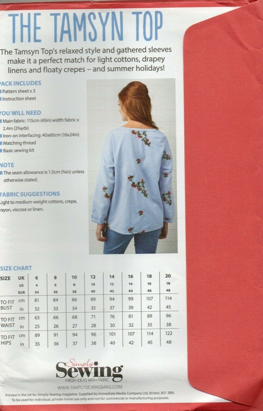 Simply Sewing Pattern for The Tamsyn Top, Tunic with Ties, Sizes 6-20 ...