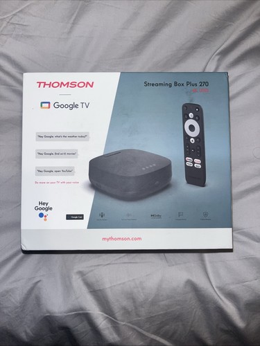 Thomson Streaming Box Plus 270 4K UHD - Google TV 32GB - Voice Remote ...