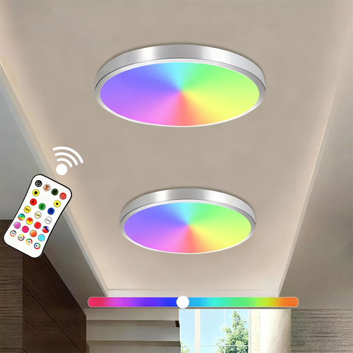 28W RGB LED Ceiling Light Round Panel Down Lights Living Room Bedroom ...