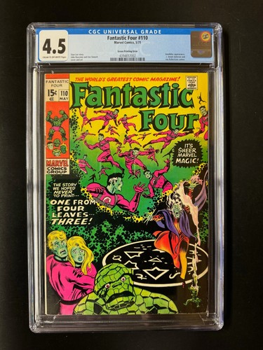FANTASTIC FOUR #110 CGC 4.5 GREEN PRINTING ERROR -1st A Harkness Cvr ...