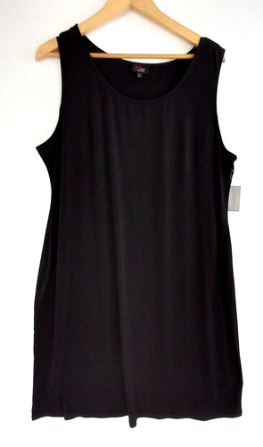 JM Studio Sheath Dress Women's Size 22W Black Solid Sleeveless Midi ...