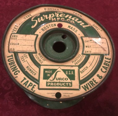 Vintage / Antique Surprenant Mfg. Metal Cable Spool, Surco Products ...