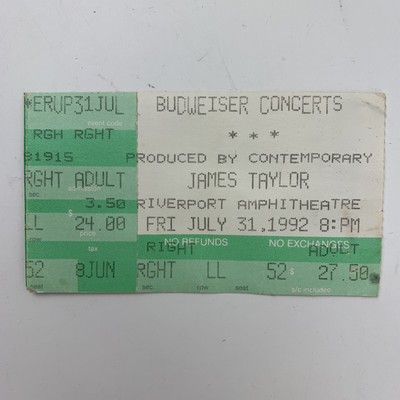 James Taylor July 31 1992 Concert Ticket Stub | eBay