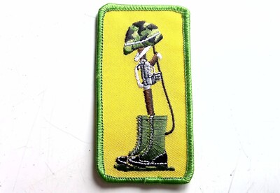 Vintage Military Embroidered Patch - Camouflage Helmet Boots Insignia ...