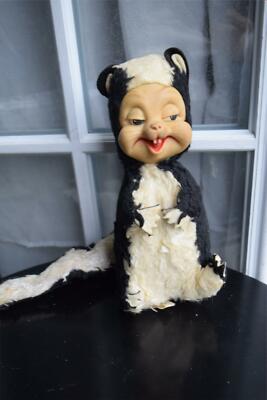 Vtg Star Creations Rushton Rubber Face Plush Stinky Skunk Stuffed ...