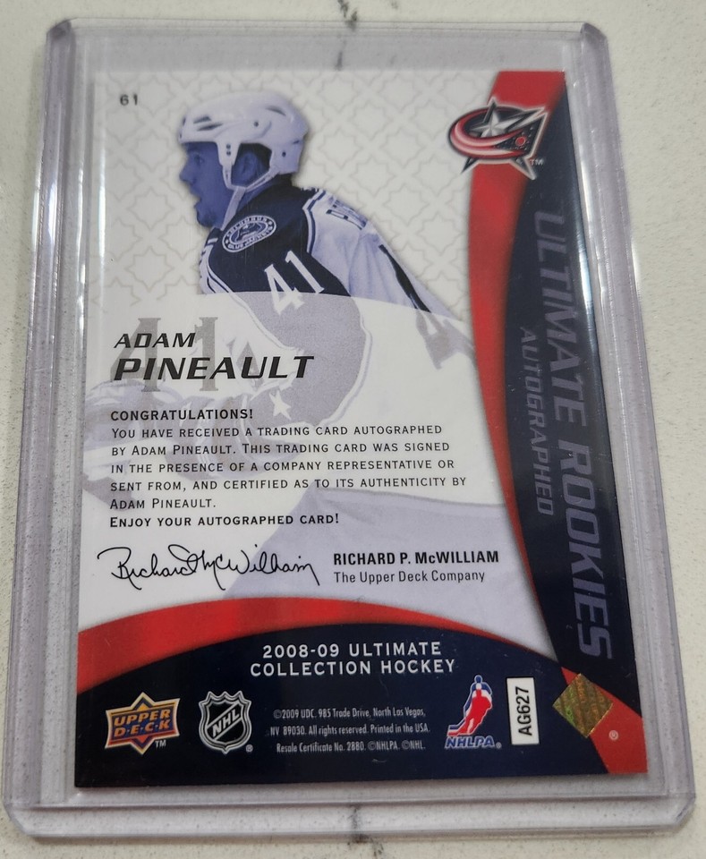 2008-09 Ultimate Collection ADAM PINEAULT - Ultimate Rookies /399 Auto ...