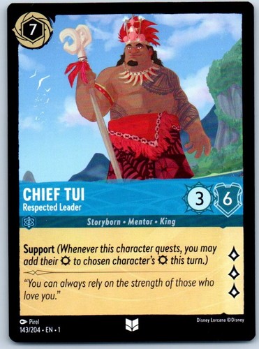 Chief Tui Respected Leader 143/204 Disney Lorcana Trading Card Single ...
