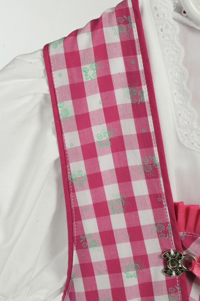 Kinder Dirndl 3ltg. Bluse+Schürze pink hellblau grün Teenager Isar ...