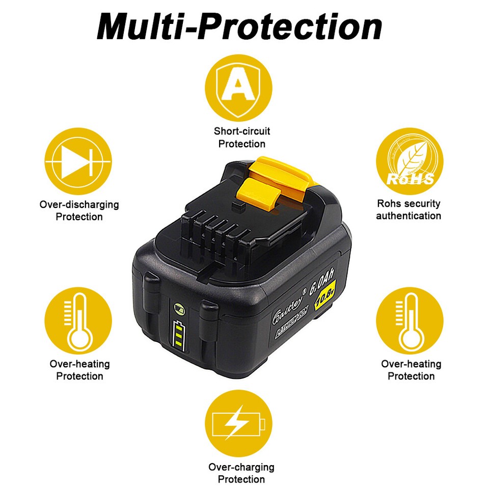 Fit for Dewalt DCB126 10.8V/12V 6.0Ah XR Li-ion Slide Battery DCB127 ...