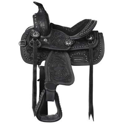 8" Western Horse Saddle Pony Kids Miniature Trail Mini Floral Tooled ...