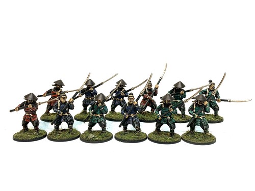 ASHIGARU SAMURAI WITH YARI ARMY 12 28mm painted historical wargames ...