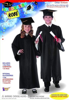 FORUM NOVELTIES Black Graduation Robe For Kids Fits Up To Size 10 | eBay